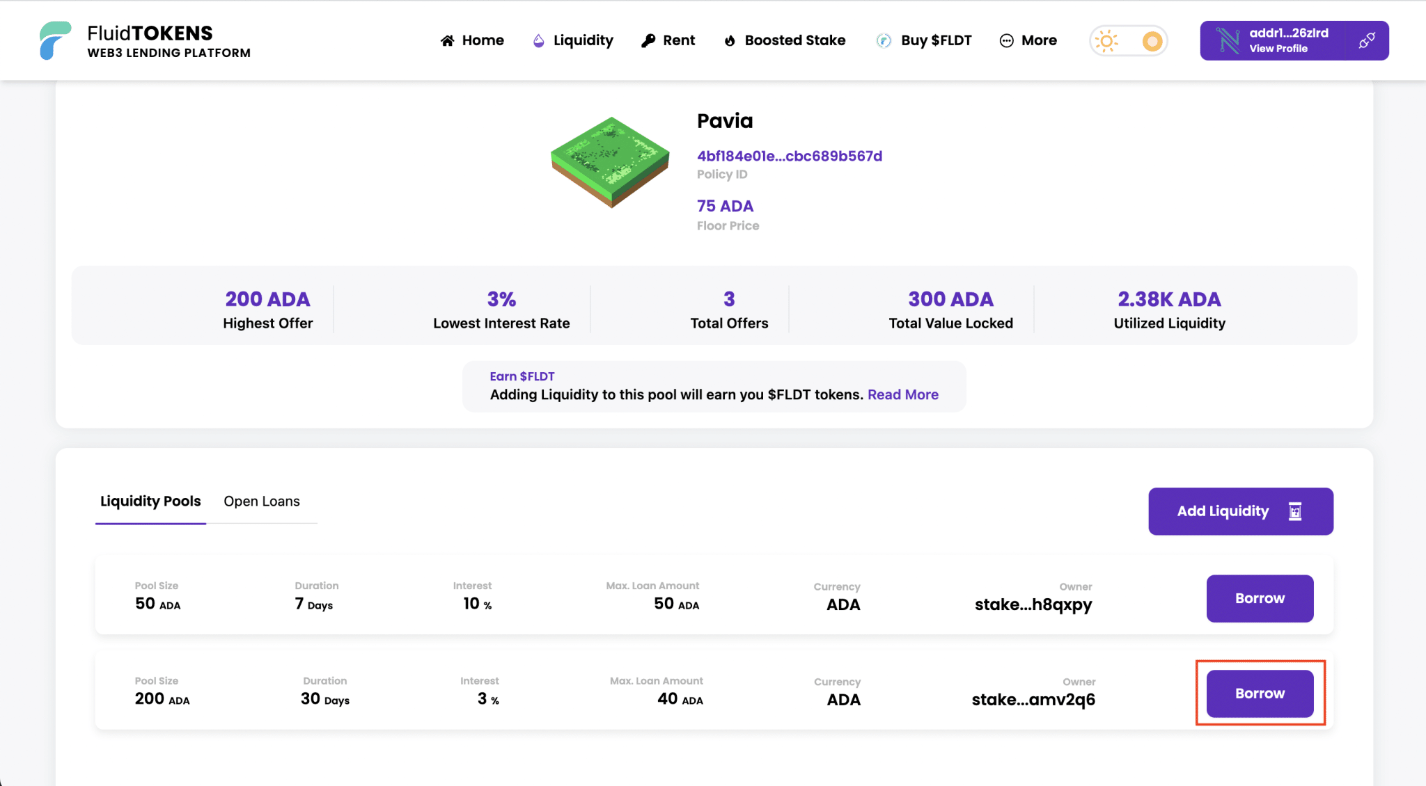How to Borrow from an NFT Liquidity Pool - Learn Cardano
