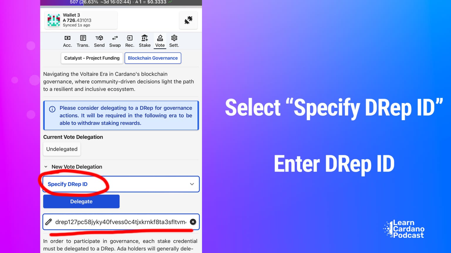How to Delegate to a DRep in 4 Easy Steps with Eternl Wallet