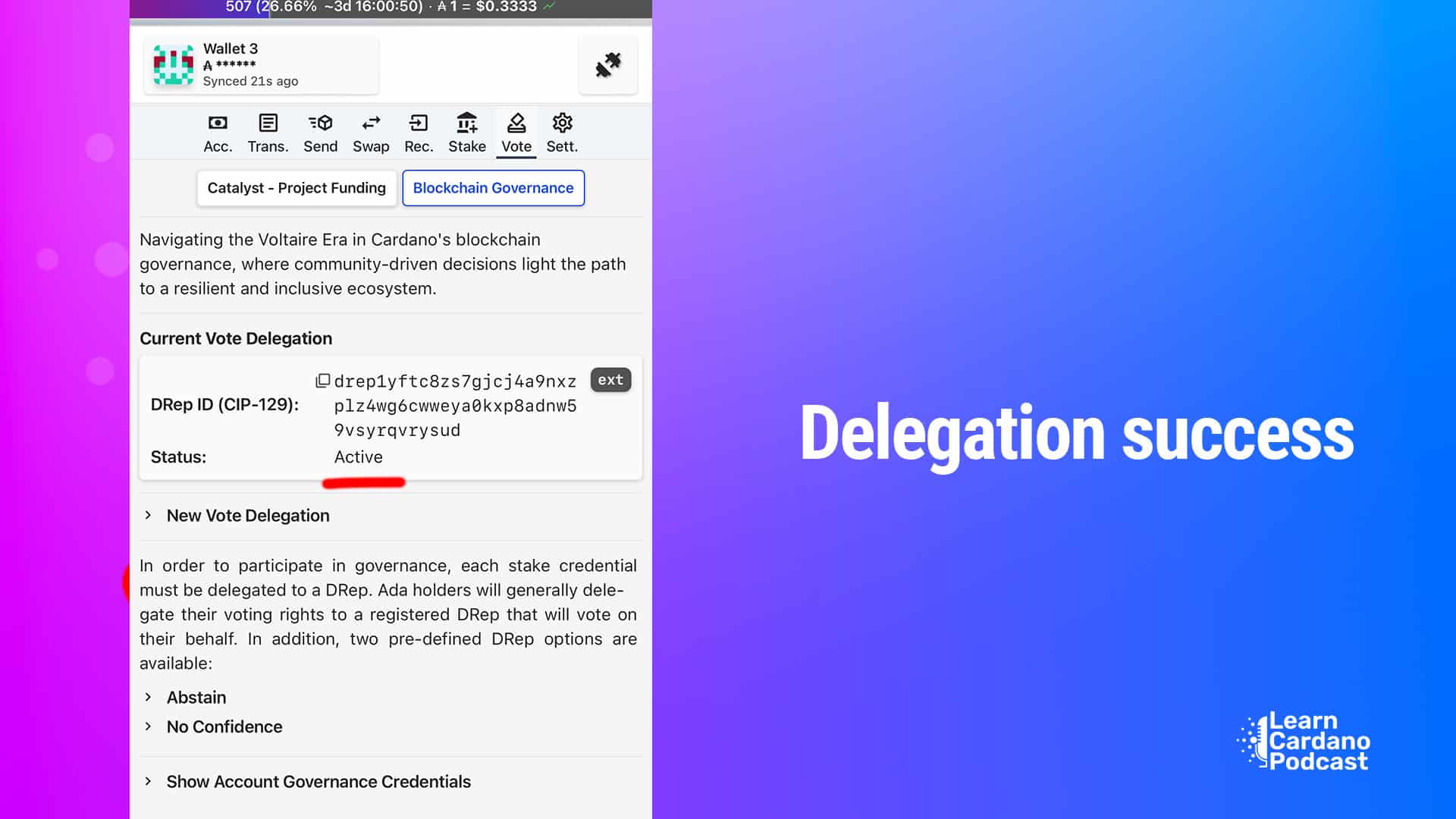 How to Delegate to a DRep in 4 Easy Steps with Eternl Wallet